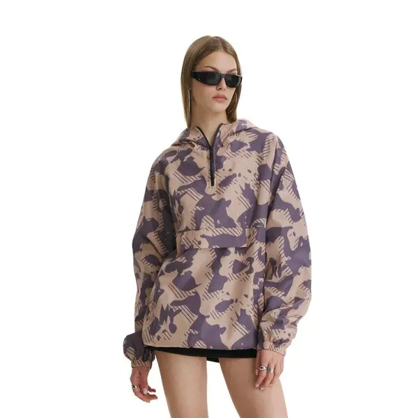 MYSIMPLICATED Neutrals Water Repellent Windbreaker Dune Camo Design W - Brown