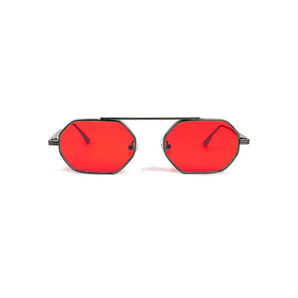 COSSINO Magari Metal Hexagon Sunglasses - Red