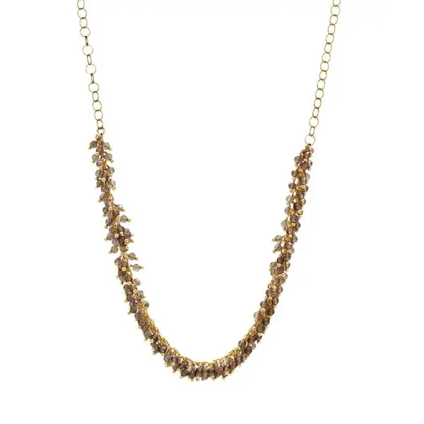 CATHERINE WEITZMAN JEWELRY Neutrals Short Fringe Necklace - Yellow