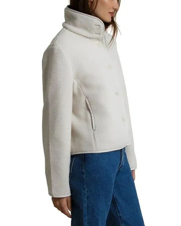 PERFECTWHITETEE Fleece Button Front Jacket - Sugar