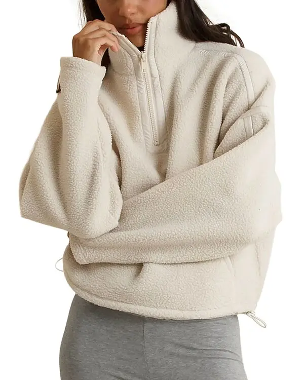 PERFECTWHITETEE Funnel Neck Fleece Sweatshirt - Sugar