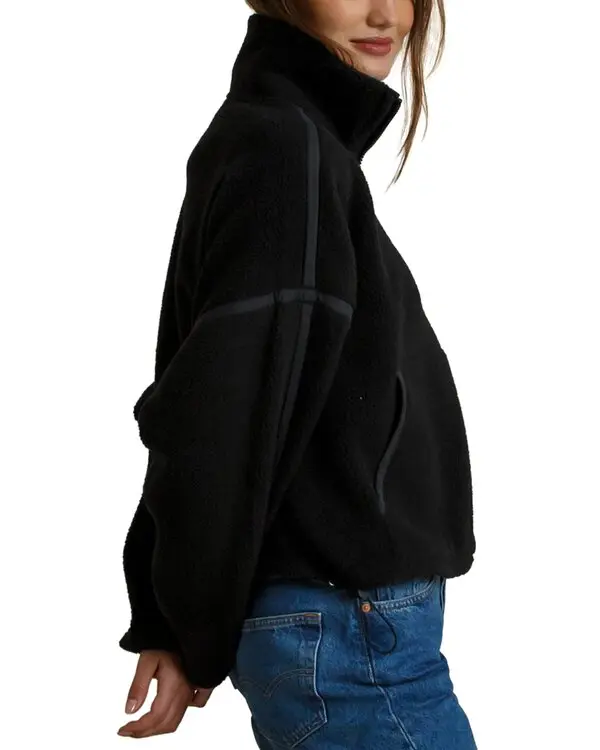 PERFECTWHITETEE Funnel Neck Fleece Sweatshirt - True Black