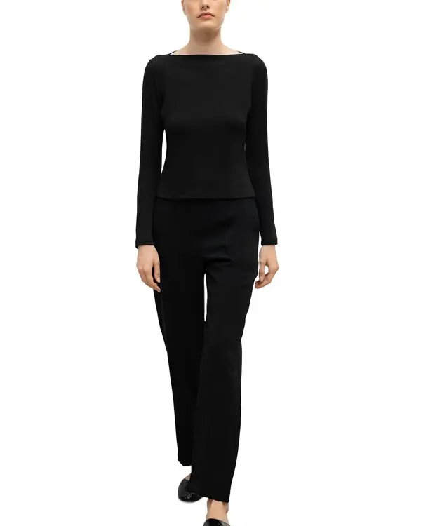 LESET Lauren Boat Neck Long Sleeve Tee