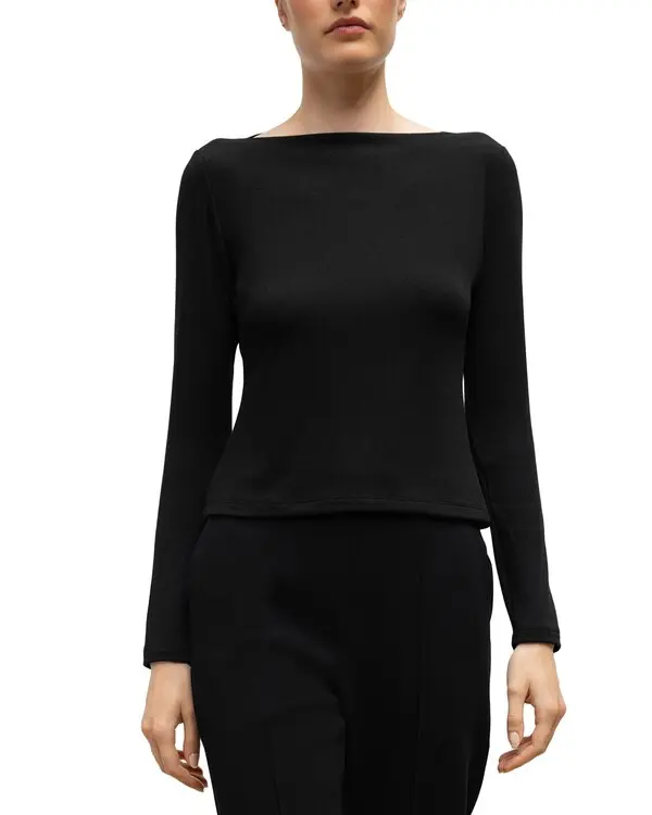 LESET Lauren Boat Neck Long Sleeve Tee