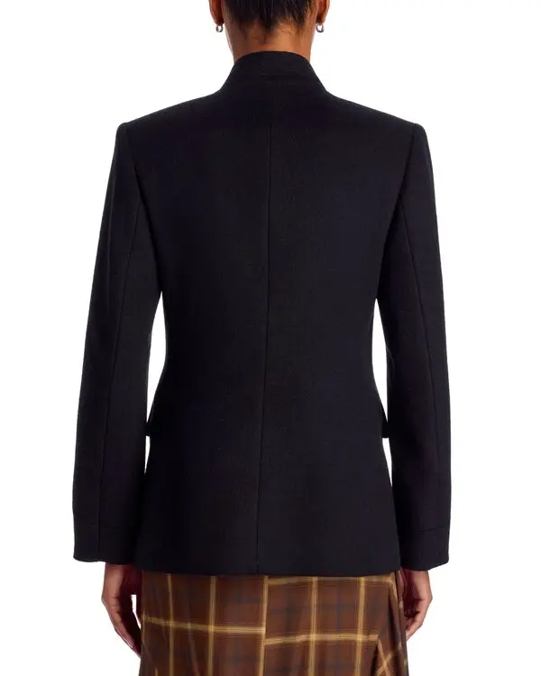 The Great. The Military Stand Collar Patch Pocket Blazer