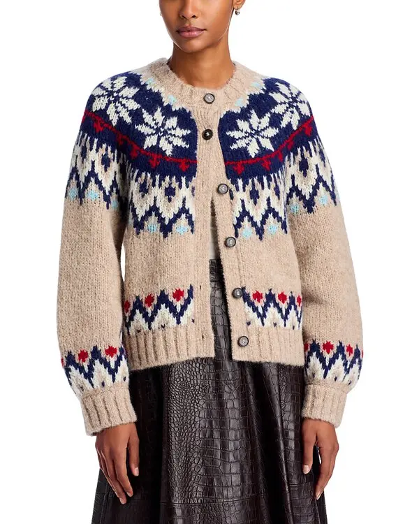 The Great. The Winter Fair Isle Alpaca Blend Cardigan