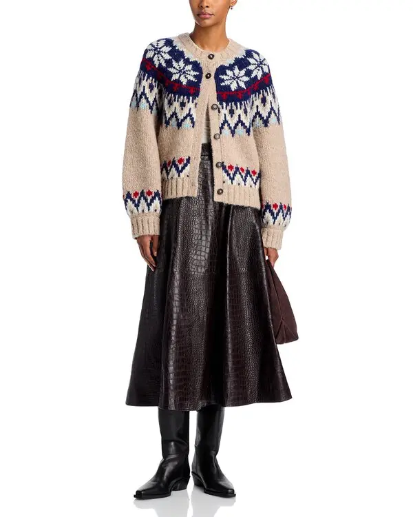 The Great. The Winter Fair Isle Alpaca Blend Cardigan