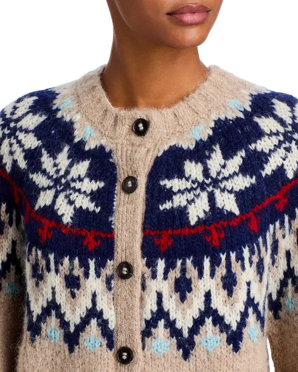 The Great. The Winter Fair Isle Alpaca Blend Cardigan