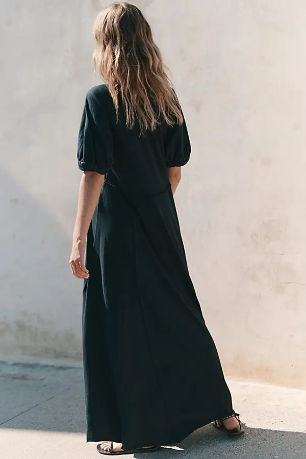 Free People Brentwood 100% Cotton Maxi Dress - Black