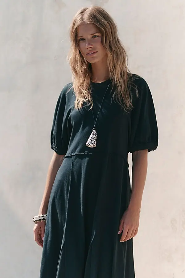 Free People Brentwood 100% Cotton Maxi Dress - Black