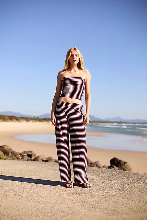 Free People Sailor 100% Cotton Tube Set - Cool Violet Combo