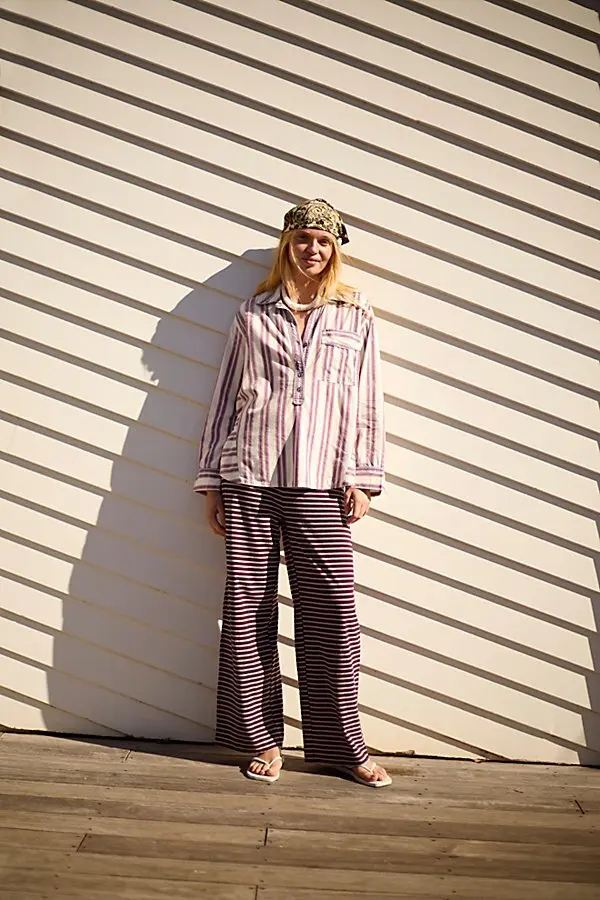 Free People Sailor 100% Cotton Tube Set - Cool Violet Combo