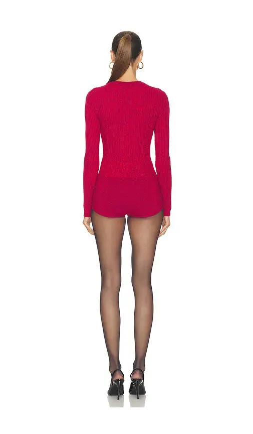 SELF-PORTRAIT Flower Knit Playsuit