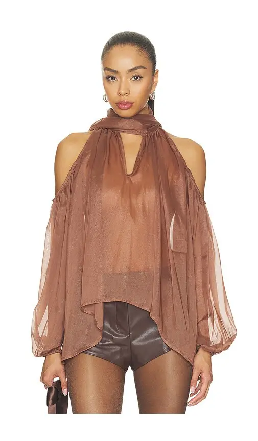 MORE TO COME Elise Tie Front Top