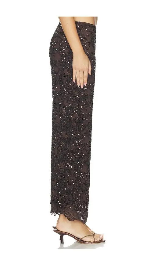 LOVERS AND FRIENDS Atika Sequin Lace Skirt In Brown