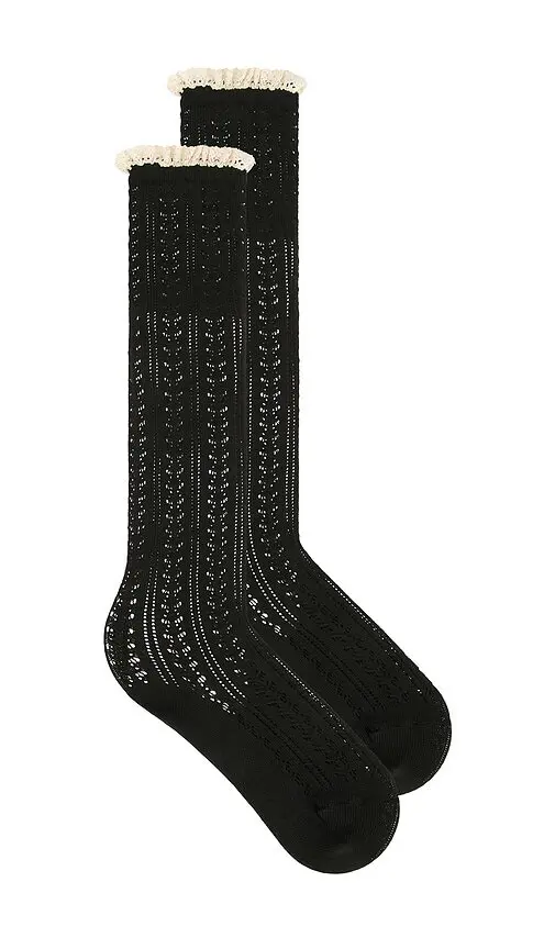 Free People Misty Net Pointelle Tall Socks