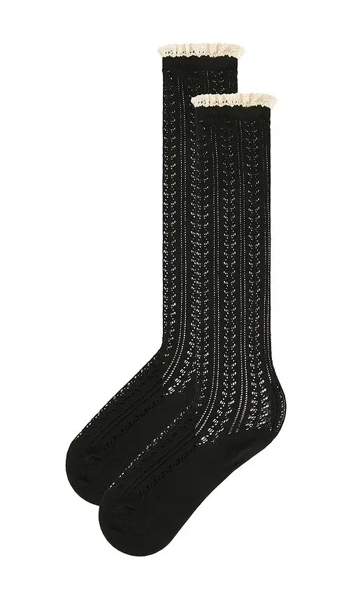 Free People Misty Net Pointelle Tall Socks