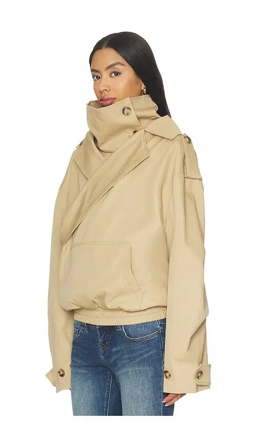 NIIHAI Trench Hoodie In Beige