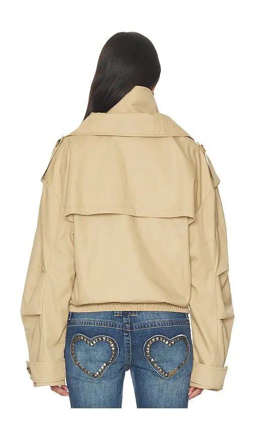 NIIHAI Trench Hoodie In Beige