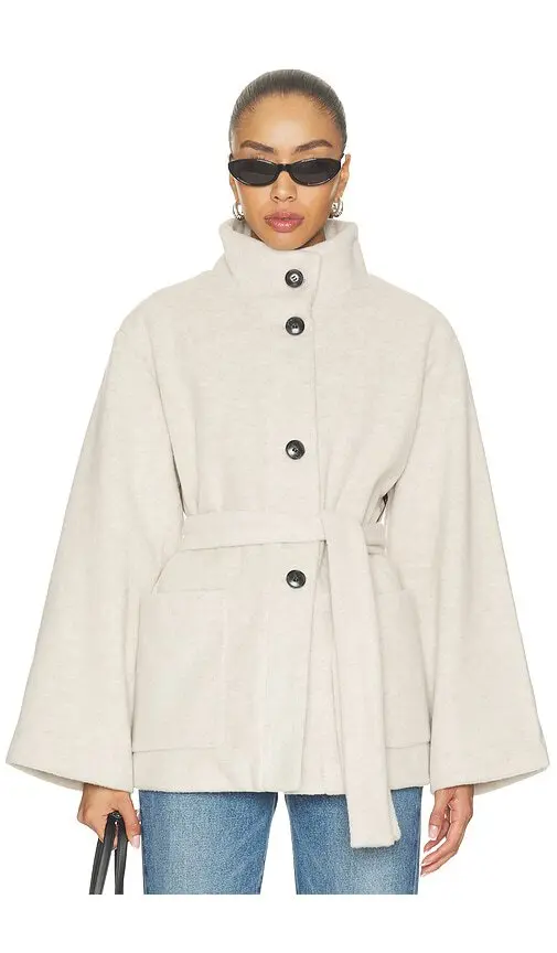 Sanctuary Bundled Wool Coat In Beige