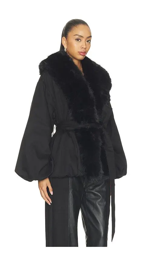ROTATE BY BIRGER CHRISTENSEN Faux Fur Collar Jacket