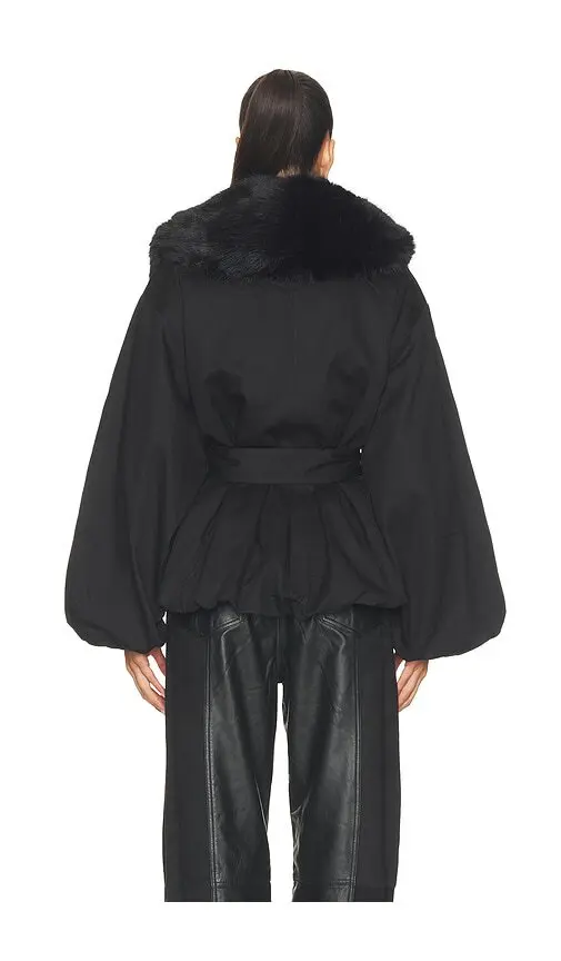 ROTATE BY BIRGER CHRISTENSEN Faux Fur Collar Jacket