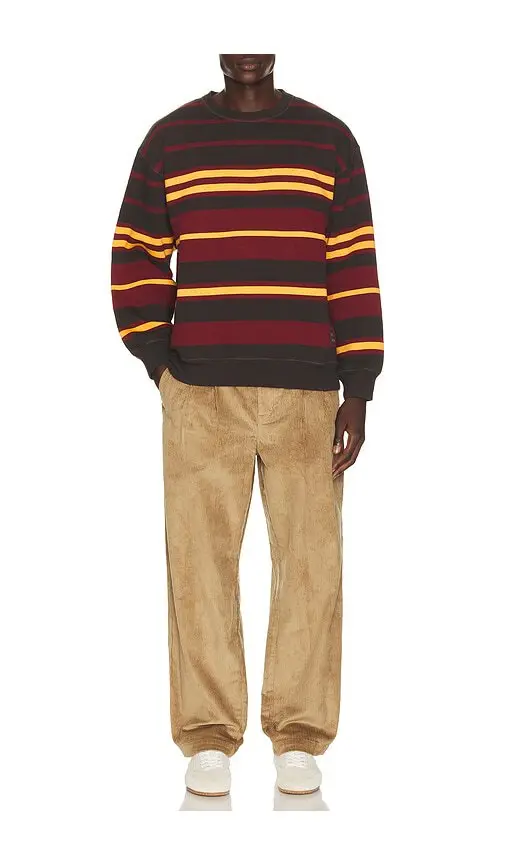 PARRA Sweatstriped Crew Neck Sweatshirt