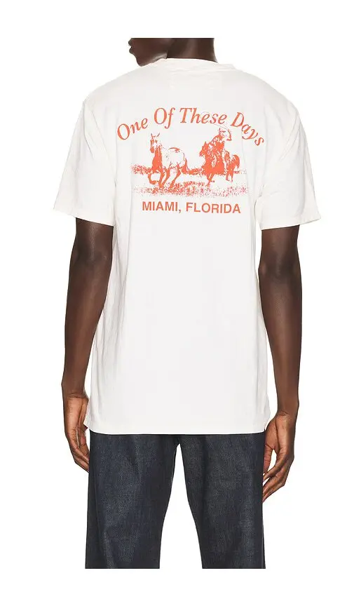 ONE OF THESE DAYS X X Fwrd Miami Design 22 Tee In White - Bone