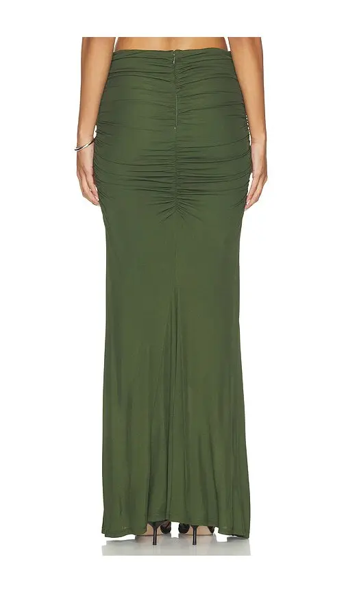 Alice + Olivia Shannon Ruched Hip Maxi Skirt In Black