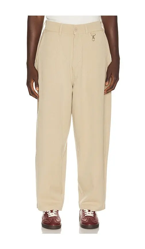 STUDENTS GOLF Calculus Baggy Pleated Pants In Brown - Cement