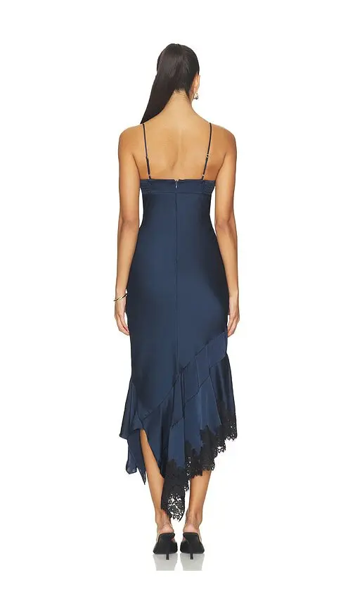 Amanda Uprichard Kaysee Midi Dress In Navy