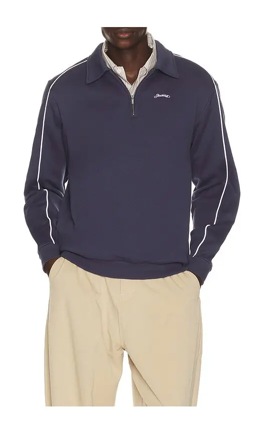 STUDENTS GOLF Del Norte Zip Polo Pullover In Blue