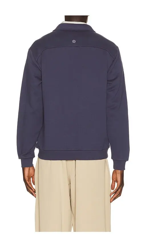 STUDENTS GOLF Del Norte Zip Polo Pullover In Blue