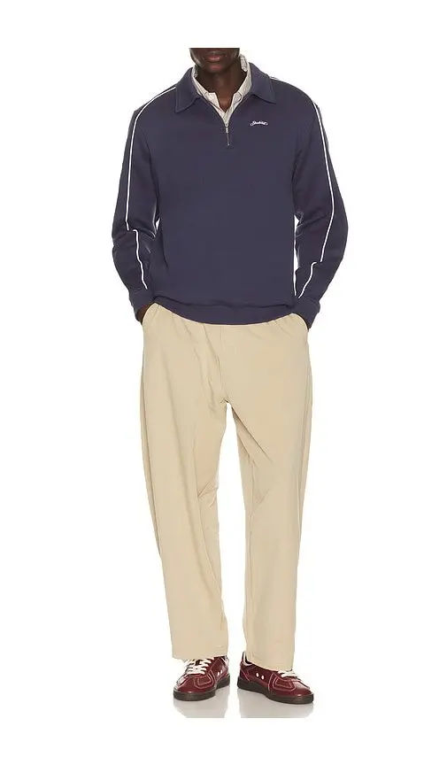 STUDENTS GOLF Del Norte Zip Polo Pullover In Blue