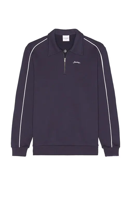 STUDENTS GOLF Del Norte Zip Polo Pullover In Blue
