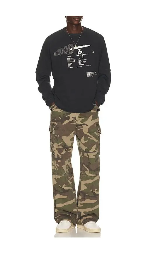 Palm Angels Neon Blvd Double Layer Long Sleeve In Black