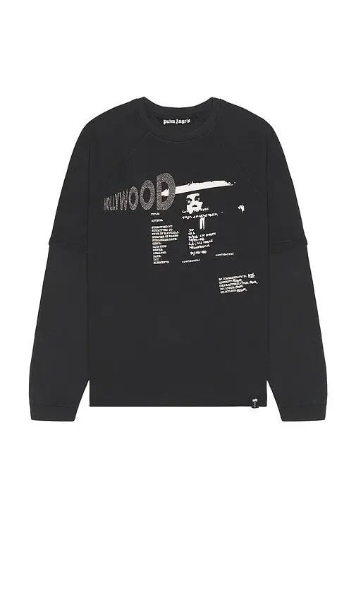 Palm Angels Neon Blvd Double Layer Long Sleeve In Black