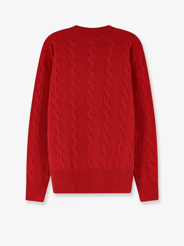 AMI Paris Wool Sweater With Cable Knit