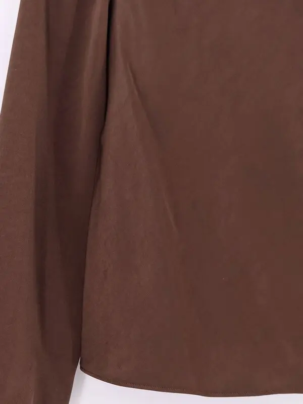 Vince Satin Shirt With Draped Neckline