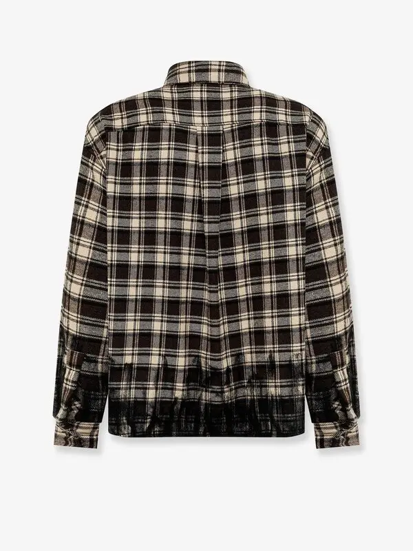 LANEUS Cotton Blend Shirt With Check Pattern