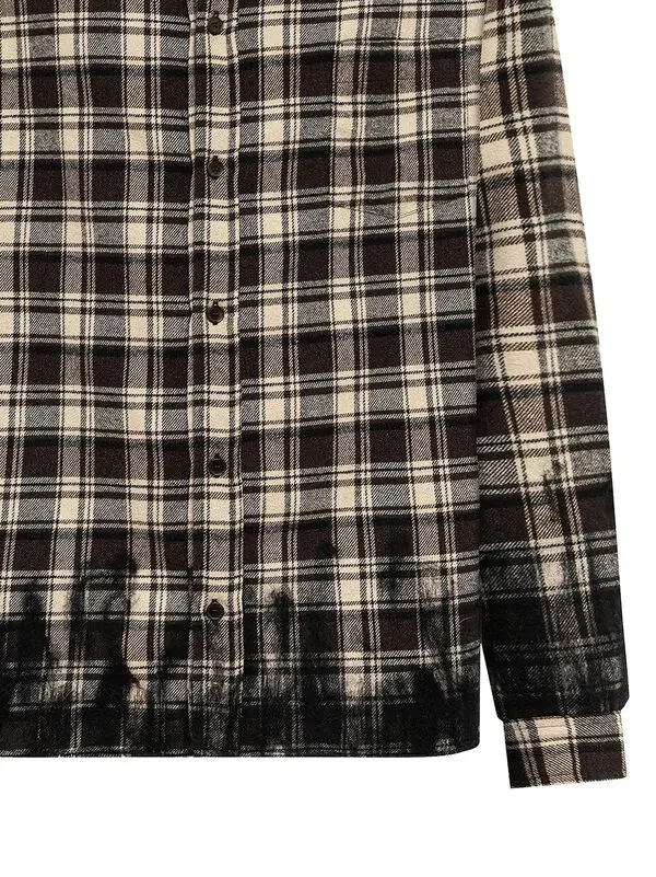 LANEUS Cotton Blend Shirt With Check Pattern