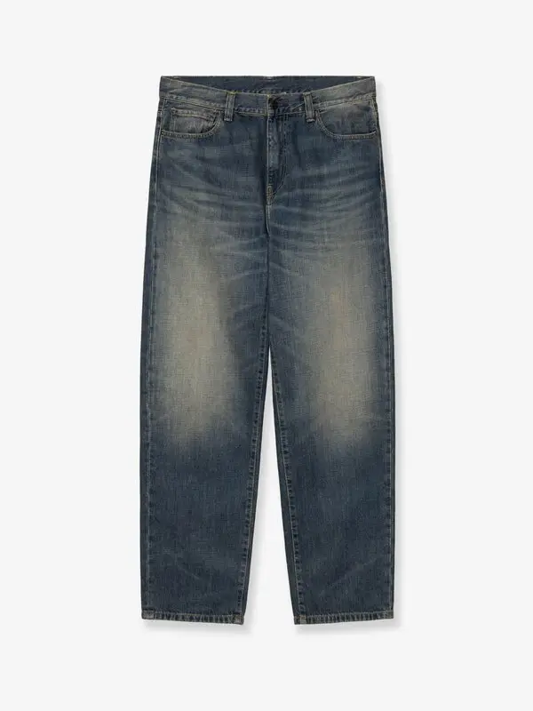 Carhartt Work In Progress Aaron Pant Denim Jeans With Washed Out Effect - Blue