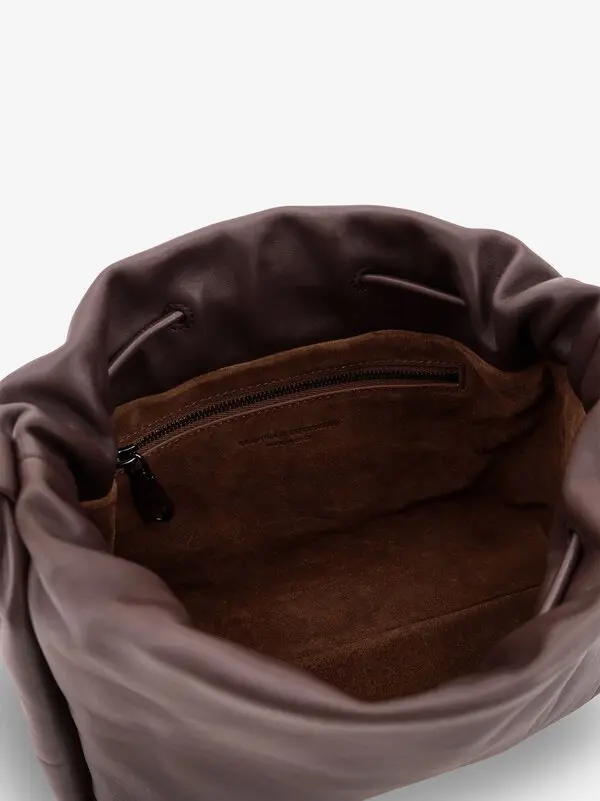 Brunello Cucinelli Leather Handbag With Monile Detail