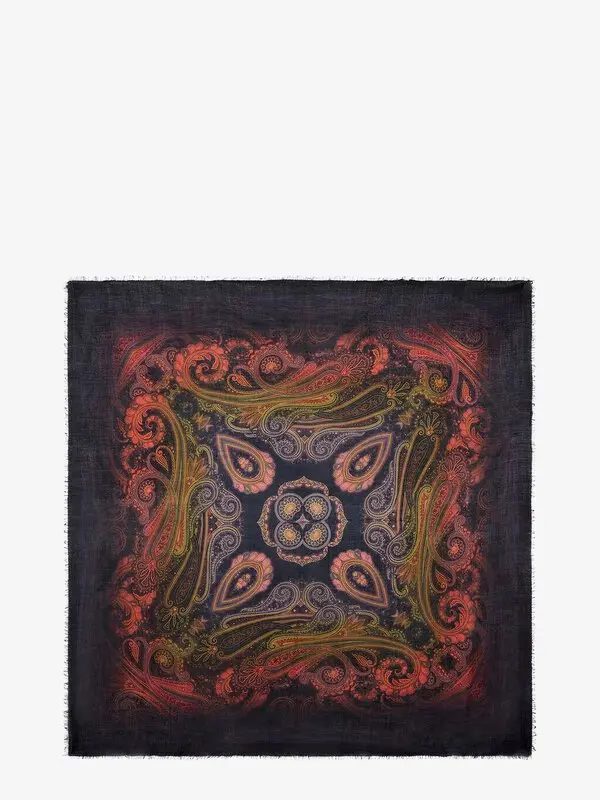 Etro Wool, Cashmere And Silk With Dégradé Motif - Black