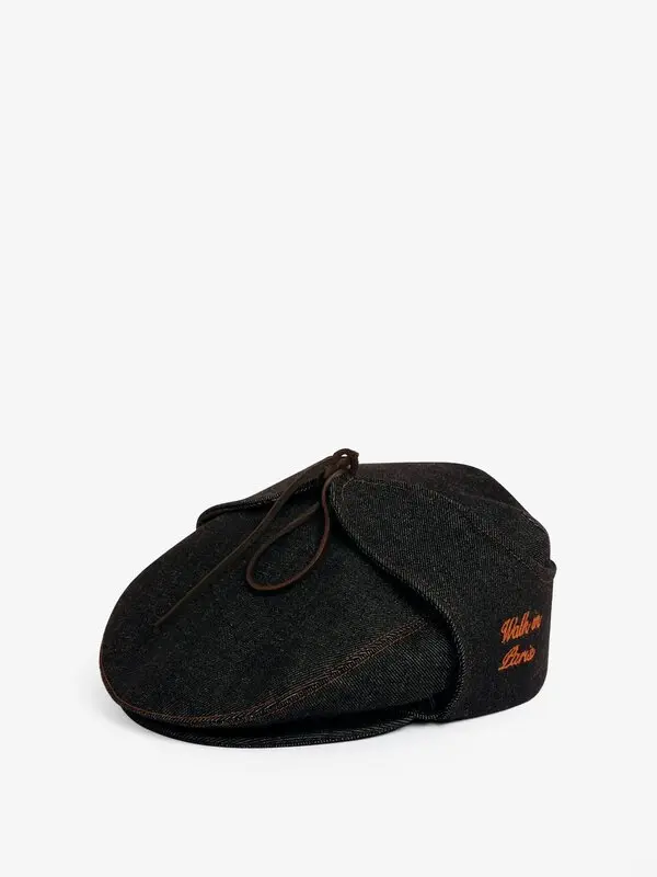 WALK IN PARIS Raw Denim Sherlock Hat - Black