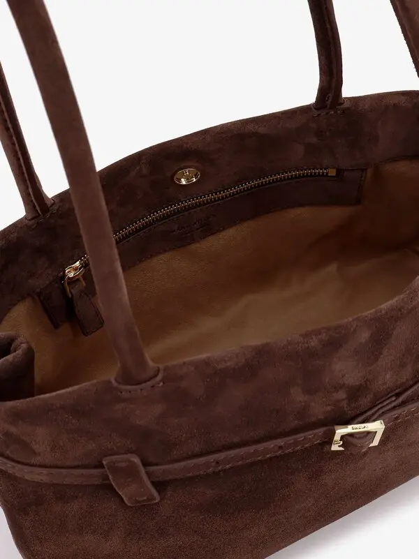 Manu Atelier Le Cambon East West Suede Shoulder Bag