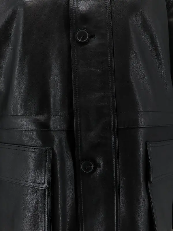 ARMA Maeve Leather Jacket With Front Button Fastening