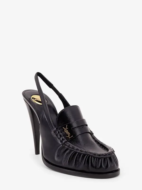 Saint Laurent Le Loafer 110 Pumps With Metal Cassandre Logo