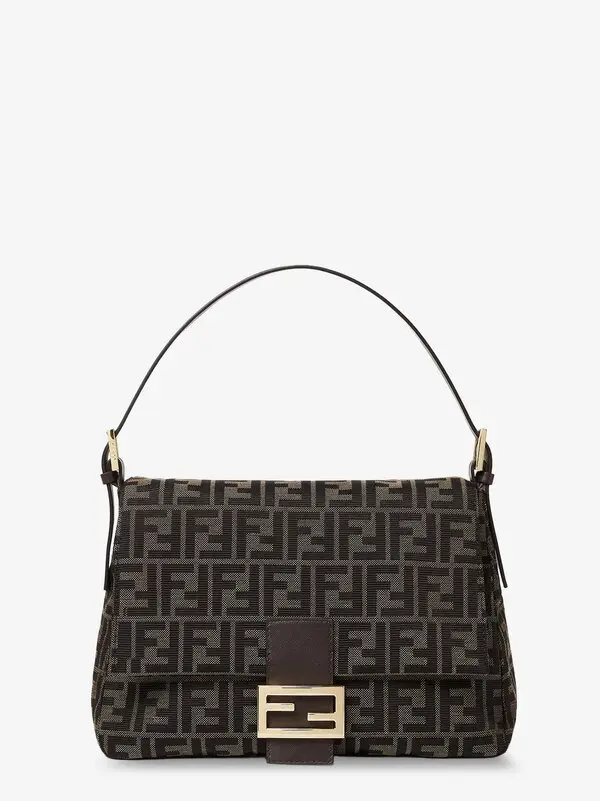 Fendi Flap 26325 Ff Zucca Jacquard Shoulder Bag - Brown