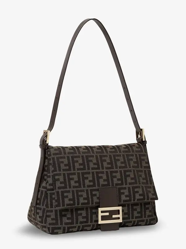 Fendi Flap 26325 Ff Zucca Jacquard Shoulder Bag - Brown